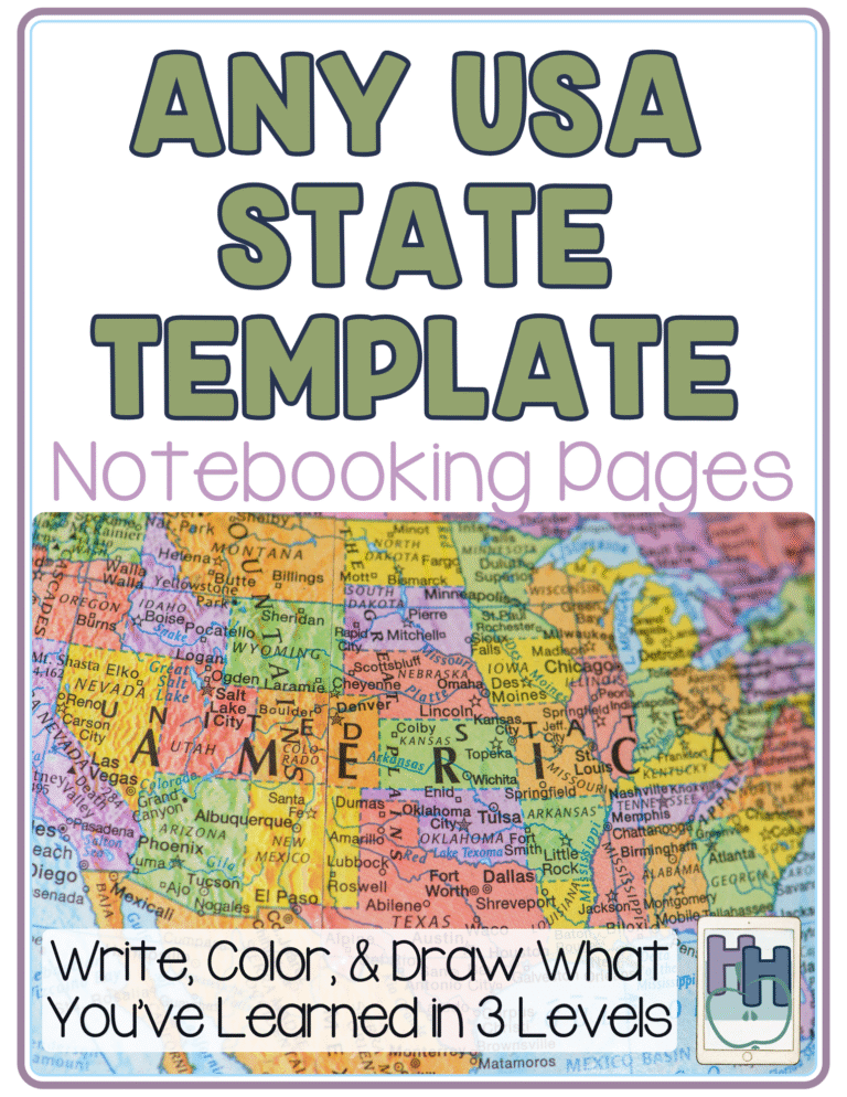 Any State Template Notebooking Pages - Homeschool Helper Online