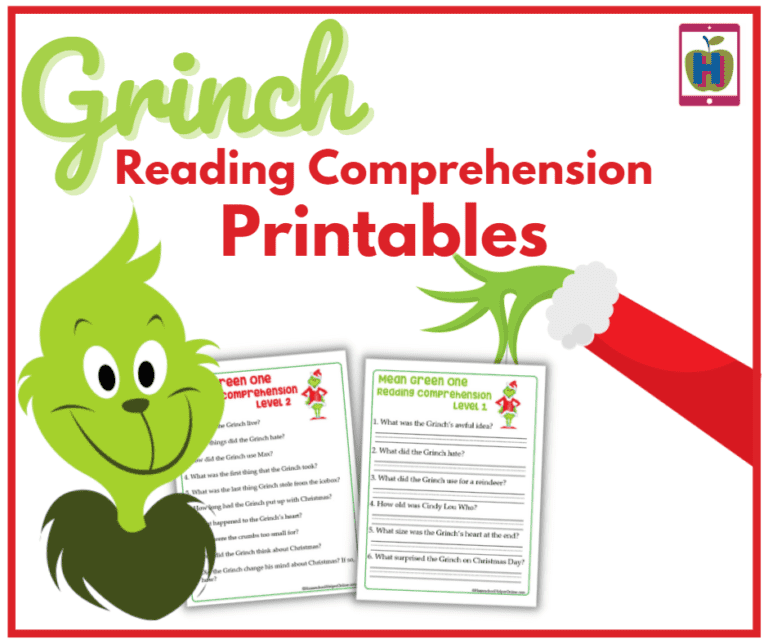 Grinch Reading Comprehension Worksheets for Early and Upper Elementary ...