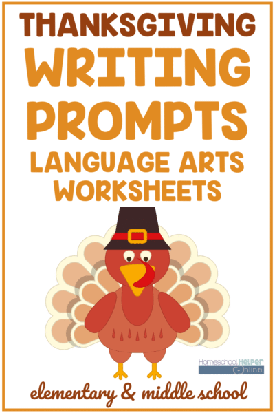 Thanksgiving Writing Prompts for Homeschool Students 2nd to 8th grades ...