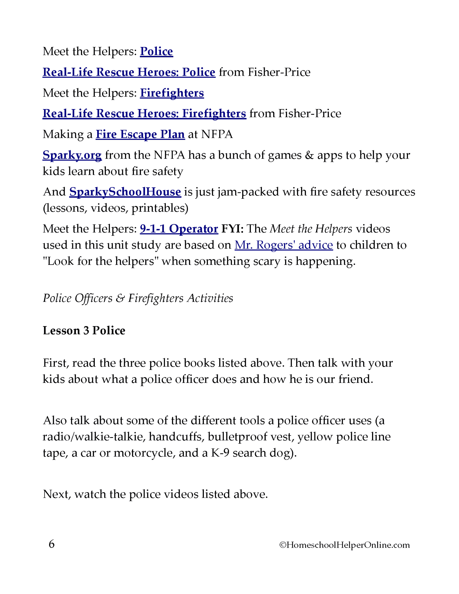 Community Helpers Unit Study Bundle for PreK-2nd grades – Homeschool ...