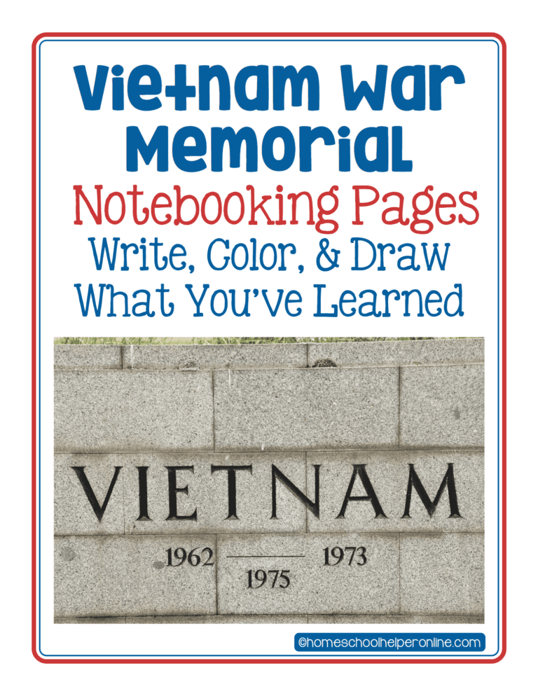 Vietnam Veterans Memorial Wall Notebooking Pages for Homeschool History ...