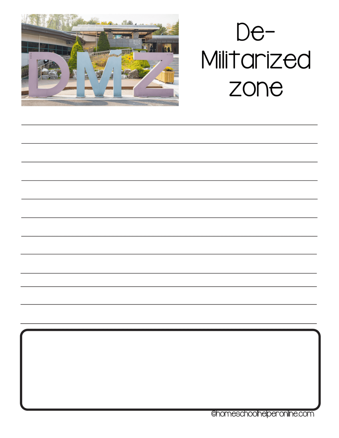 Korean War & Korean War Memorial Notebooking Pages - Homeschool Helper ...