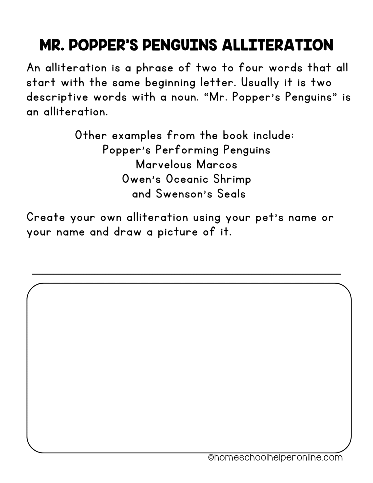 Mr. Popper's Penguins Unit Study for Elementary - Homeschool Helper Online