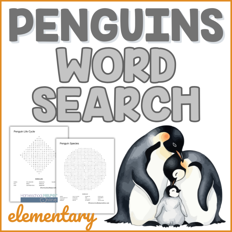 Penguin Word Search Puzzles - Homeschool Helper Online