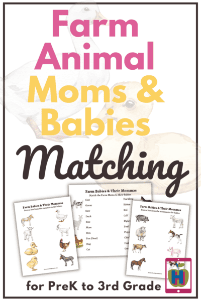 Farm Animals: Moms and Babies Matching Worksheets